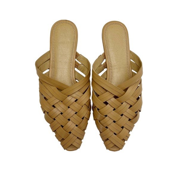 Splendid | Shoes | Splendid Tan Leather Woven Slides | Poshmark